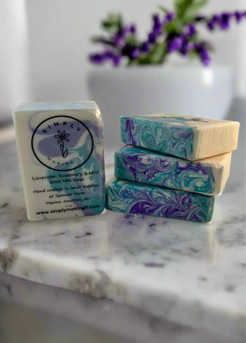 Lavender, Rosemary, & Mint Goat Milk Soap – Simply Making It